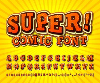 super comic font english alphabet |poster for kids Paper Print - Educational posters in India ...