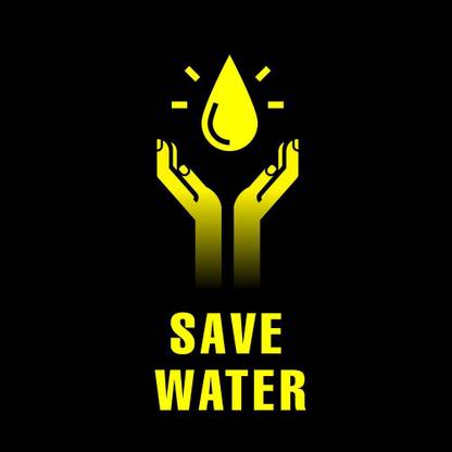 save water black bg new sticker poster|save water quotes Paper Print ...