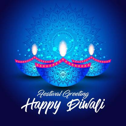 diya blue background |festival poster|diwali poster|poster for Paper ...