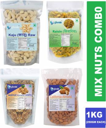 Buy GLOMIN |Mixed Dry Fruits| Dry Fruits & Nuts |MIX NUTS COMBO 1KG ...