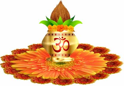 Decoration Designs 35 cm Beautiful Kalash Wall Sticker 35 cm X 50 cm ...