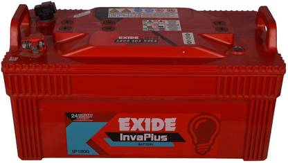 EXIDE Inva Plus Plastic and Lead Acid 180Ah/12V Battery (Red) 180 Ah ...