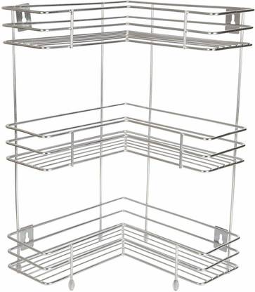 SKYZONE Containers Kitchen Rack Plastic 3 Layer L-Shaped Corner Stand ...