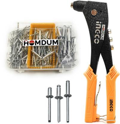 Homdum Heavy Duty Ingco Non Slip 10" Rivet Gun and Rivets, Riveter Nail ...