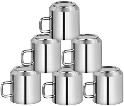 Dharam Paul Traders Pack of 6 Stainless Steel Small Tea cup set ...