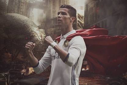 Cristiano Ronaldo Superman of Football Poster Wall Poster Photographic ...
