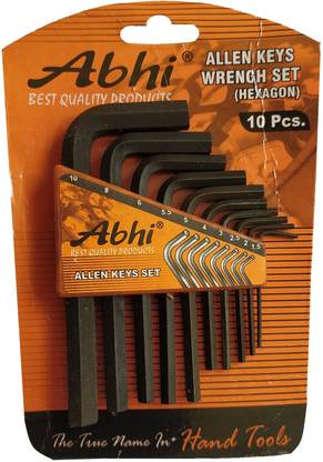 Inditrust 10 Pieces Hex Allen Key Wrench L Shape Repair Tool Set Allen ...