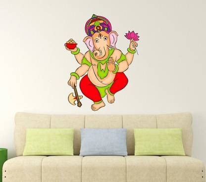 Tuffuk 70 cm Lord Ganesh | Wall Stickers | PVC Vinyl | Non-Reusable ...