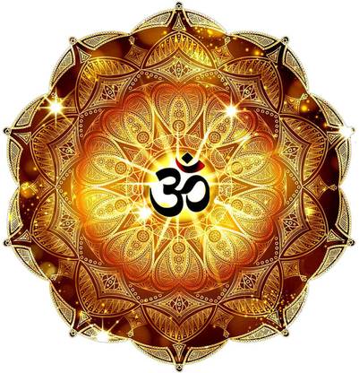 DivineDesigns 58 cm Golden Om Symbol Self Adhesive Sticker Price in ...