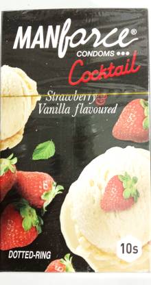 MANKIND MANFORCE CONDOMS COCKTAIL STRAWBERRY AND VANIILLA FLAVOUR (PACK ...