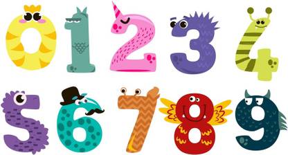 KD numbers with eyes Sticker Poster|Kids learning poster Paper Print ...