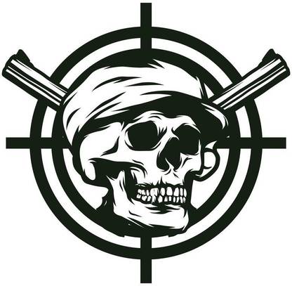 KD target skull Sticker Poster Paper Print - Animation & Cartoons ...