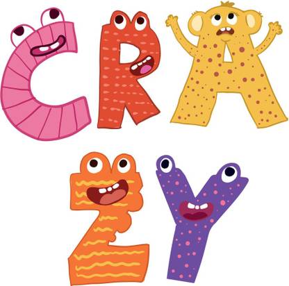 KD crazy alphabet Sticker Poster|Kids learning poster Paper Print ...