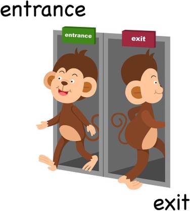 difference between entrance and exit Paper Print - Educational posters ...