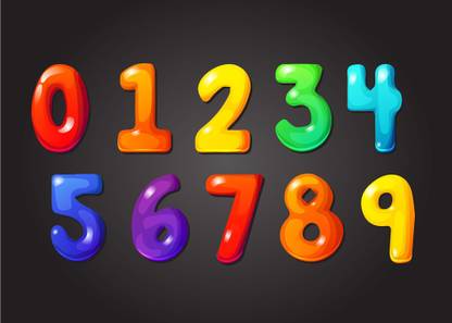 number chart black background Paper Print - Educational posters in ...