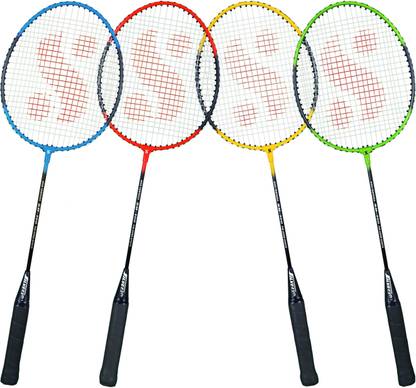 Silver's SB-100 COMBO-7 ( 4 B/RACKETS ) Multicolor Strung Badminton ...