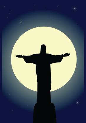 Jesus Christ statue moon god posters christian religious jesus poster ...