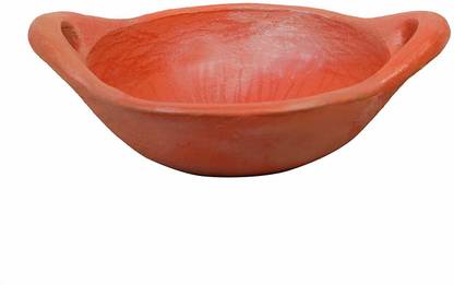 Ecocraft India Clay Pot/Earthen Kadai/Appa Chatty for Cooking - 1.5L ...