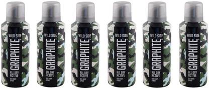 GRAPHITE WILD SIDE DEO BODY SPRAY PACK OF 6 Body Spray - For Men ...