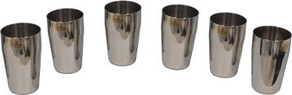 VINOD (Pack of 6) round glass 400 ml set of 6 Glass Set Water/Juice ...