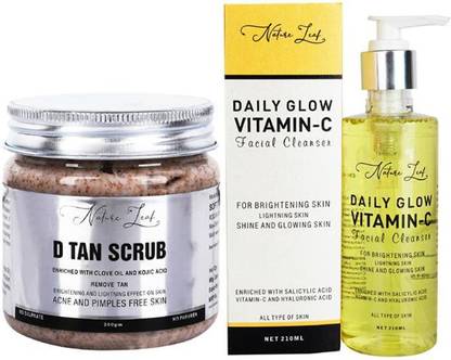 nature leaf COMBO OF DTAN SKIN BRIGHTENING FACE SCRUB ( 200 GM ) AND ...