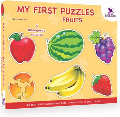 ToyKraft My First Puzzle - Fruits - 6 Chunky Self-Correcting Matching ...