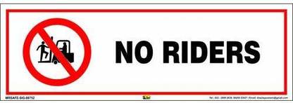 Mr. SAFE No Riders In PVC Sticker (12 Inch X 4 Inch) Emergency Sign ...