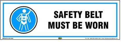 Mr. SAFE Safety Belt Must be Worn In Eco Vinyl Sticker - Self Adhesive ...