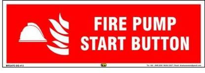 Mr. SAFE Fire Pump Start Button In Hard Plastic Lamination (15 Inch X 6 ...