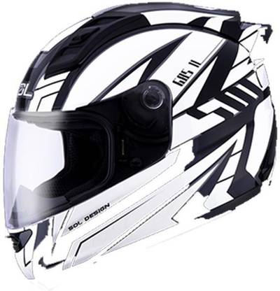 SOL SL-68SII Assault Black White Full Face Helmet Motorbike Helmet ...