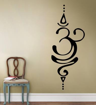 SUDARSHAN DESIGNS 30 cm Om Signature Wall Decal Self Adhesive Sticker ...