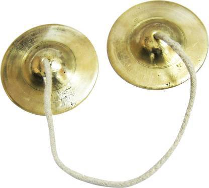 mPix Manjeera/MANJIRA BRASS PAIR WITH White COTTON STRING INDIAN ...