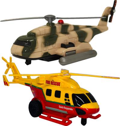 Wishmaster Small Size Pack of 2 Pull Back & go Fire + Rescue Helicopter ...