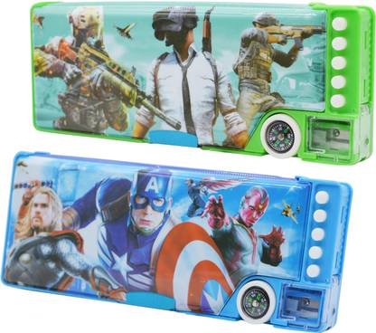 Flipkart.com | Quickk Dual Side Magnetic Pencil Box With Sharpener and ...