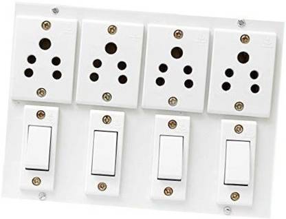 Hiken Wooden Extension Board Multi Outlet Electrical Switch Board with ...