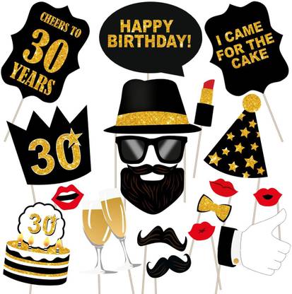 Party Propz Set Of 20 Pieces 30th Birthday Photo Booth Props Photo ...