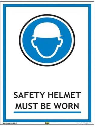 Mr. SAFE Safety Helmet Must Be Worn In Eco Vinyl Sticker Self Adhesive ...