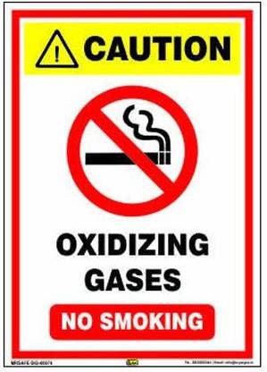 Mr. SAFE Oxidizing Gases No Smoking In PVC Sticker A4 (8 Inch X 12 Inch ...