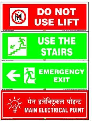 Mr. SAFE Fire Safety In Eco Vinyl Sticker - Self Adhesive Pack of 4 ...
