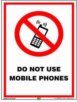 Mr. SAFE Do Not Use Mobile Phones In In Eco Vinyl Sticker - Self ...