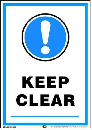Mr. SAFE Keep Clear In PVC Sticker A3 (12 Inch X 18 Inch) Emergency ...