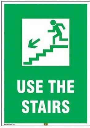 Mr. SAFE Use the Stairs In Hard Plastic Laminated A5 (6 inch X 8 inch ...