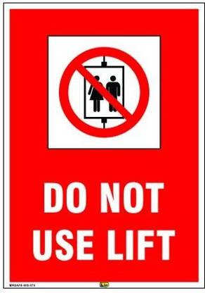 Mr. SAFE Do Not Use Lift In PVC Sticker A4 (8 Inch X 12 Inch) Emergency ...
