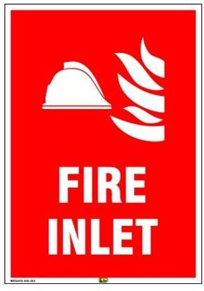 Mr. SAFE Fire Inlet In PVC Sticker A4 (8 Inch X 12 Inch) Emergency Sign ...