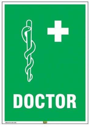 Mr. SAFE Doctor In PVC Sticker A5 (6 Inch X 8 Inch) Emergency Sign ...