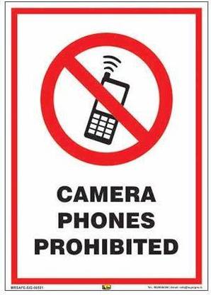 Mr. SAFE Camera Phones Prohibited In In Eco Vinyl Sticker - Self ...