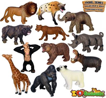 Miniature Mart Wild Safari Zoo Animals Figures Toys, Realistic Small ...