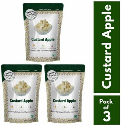 FZYEZY Ready to Eat Freeze Dried Custard Apple Fruit Snack (Pack of 3 ...