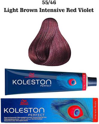 Wella Professionals Koleston Perfect Vibrant Reds Hair Color - 55/46 , Light Brown Intensive Red ...