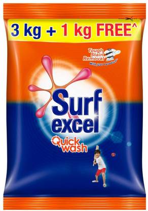Surf excel Quick Wash Tough Satin Removal Detergent Powder 3 kg Price ...